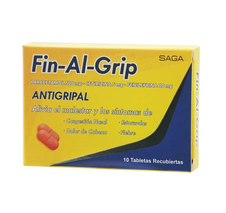 Fin-Al-Grip (Paracetamol+Cetirz+Fenilefrina) 500 Mg x 10 Tab (SAGA ...